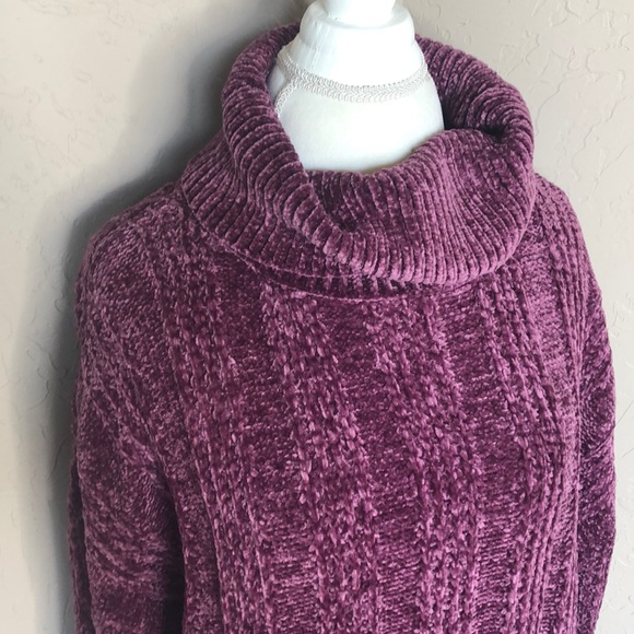 Zenana Outfitters | Sweaters | New Plum Chenille Cowl Neck Oversized ...